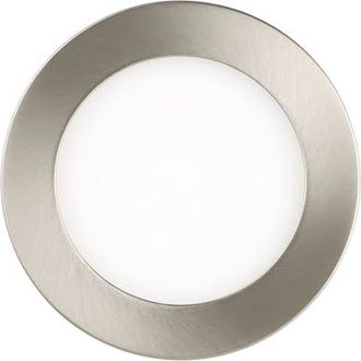 Eglo LED Einbaustrahler Fueva Flex, runde Deckenleuchte, Deckenlampe aus Aluminium in Nickel-matt und Kunststoff in Wei&szlig;, Einbauleuchte in neutralwei&szlig;, &Oslash; 1