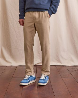 Faguo Pantalon en lin taupe
