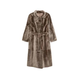 Brunello Cucinelli Brunello Cucinelli Pelzmantel - - Coats - Damen - Braun - S