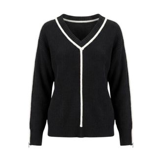 Patrizia Pepe V-Ausschnitt Strickware - - Knitwear - Damen - Schwarzk - M