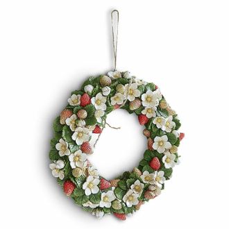 Loberon Kranz Strawberry, wunderh&uuml;bsches Erdbeer-Design, detailreich gestaltet, nat&uuml;rliche Optik, von Hand bemalt, Dekoration, T&uuml;rkranz, Polyresin, bunt