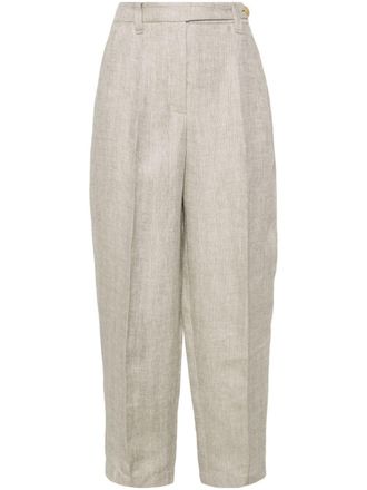 Brunello Cucinelli pantalon fusel&eacute; &agrave; taille mi-haute - Gris