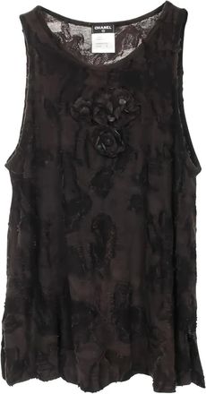 Chanel débardeur à fleurs (1986-1988) - Gris