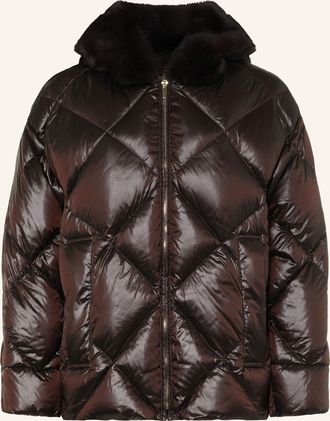 Max Mara Daunenjacke Nebbie Mit Kunstfell braun
