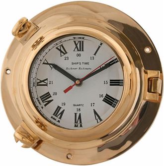 DKD Home Decor Dkd Home Decor - Messingkristallwanduhr 23x7x23 Brillante Goldene Messingkristallkristall mehrl&ouml;sliche Farbfamilienuhr Details