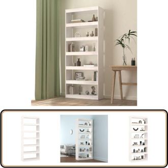 vidaXL Vidaxl - Bücherregal/Raumteiler Weiß 80x30x199,5 cm Massivholz Kiefer - BucheRegal - Holzregal - Bücherständer - Raumteiler - Weißes Regal