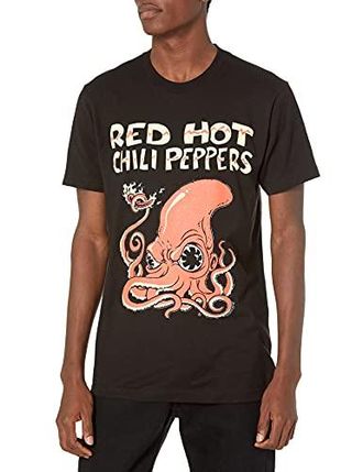 Red Hot Chili Peppers T- Shirt Officiel Fire Squid Taille, Noir, L Homme