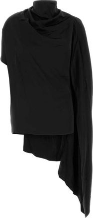 Magda Butrym Femme, Blouses et Chemises, Noir, Taille: 38 FR Asymmetric Scarf Blouse