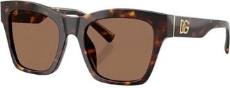 Dolce & Gabbana Lunettes de soleil carr&eacute;es - Femme - Accessoires - Brun - Taille: 52 MM