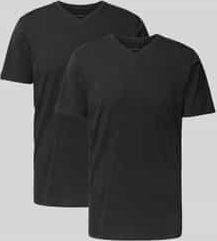 Olymp Level 5 T-Shirt mit geripptem V-Ausschnitt im 2er-Pack