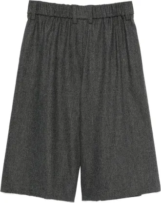 Emporio Armani Flannel Wool-Blend Shorts - Grey