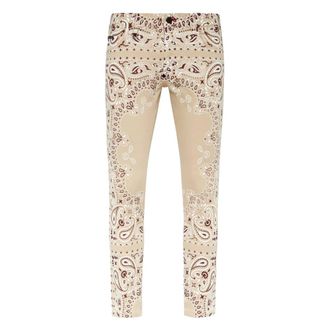Philipp Plein Homme, Jeans, Beige, Taille: W34 Pantalon en Denim Coupe Skinny Paisley Bandana