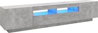 vidaXL Vidaxl - Meuble tv avec lumi&egrave;res led Gris b&eacute;ton 200x35x40 cm
