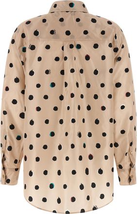 Fendi Dots-Print Taffeta Shirt - Beige