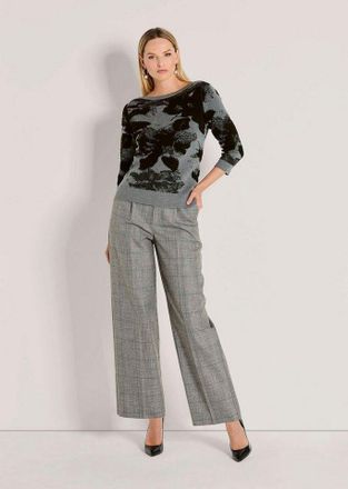 Madeleine Strickpullover Strickpullover mit U-Boot-Ausschnitt Wollpullover mit Rippenb&uuml;ndchen und Langarm