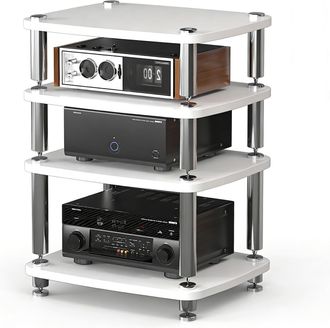 Generic HiFi Regal Audio-Rack, Druckerst&auml;nder, AV-Medienst&auml;nder mit sto&szlig;d&auml;mpfenden Fu&szlig;rasten, Audio-Rack-Tower for DVD-Player, Spielekonsole, TV-Box, WLAN-Rou