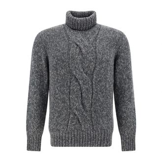 Brunello Cucinelli Luxuri&ouml;ser grauer Rollkragenpullover - - Knitwear - Herren - Grau - L