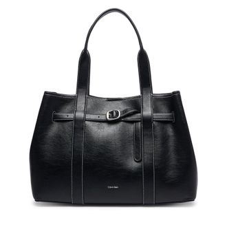 Calvin Klein Handtasche Calvin Klein Buckle Medium Work Tote LV04F3549G Schwarz