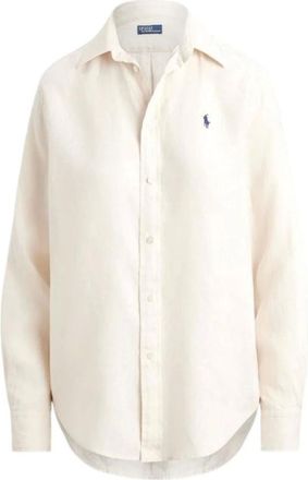 Ralph Lauren Femme, Blouses et Chemises, Beige, Taille: 42 FR Classic Fit Linen Shirt