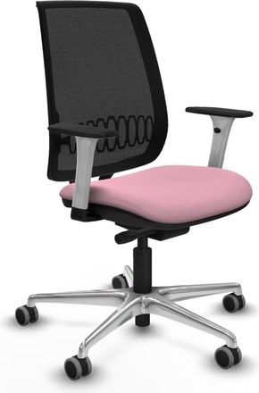 Piqueras y Crespo Alares Schreibtischstuhl mit wei&szlig;en und schwarzen Armlehnen, h&ouml;henverstellbare Lendenwirbelst&uuml;tze, ausgestattet mit Syncro/Traslack und injiziertem Sc