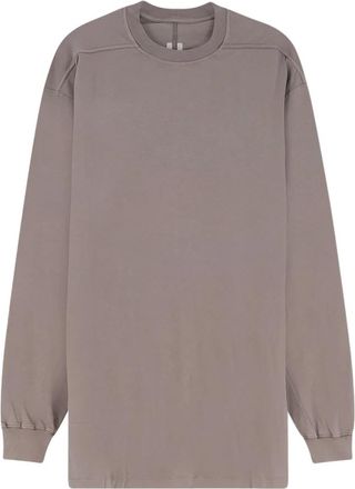 Rick Owens Homme, Tops, Gris, Taille: L T-shirt Manches Longues Col Rond