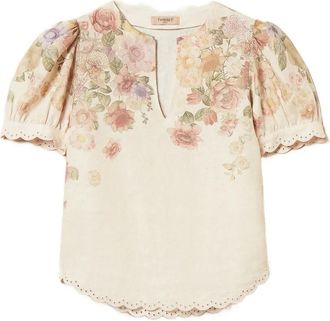 Twinset Femme, Blouses et Chemises, Beige, Taille: 38 FR Wild Flowers Top
