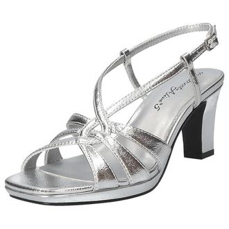 Easy Street Sandales &agrave; talons Valorie pour femme, Argent froiss&eacute;, 8 Narrow