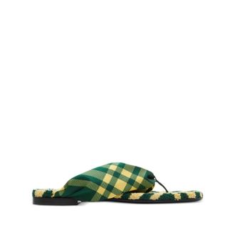 Burberry Gr&uuml;ne Karomuster Zehentrenner Sandalen - - Shoes - Damen - Gr&uuml;n - 38 1/2 EU