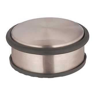 Relaxdays Türstopper, Edelstahl, H x D: 4 x 10 cm, flach & schwer, rutschfest, Türzuschlagbremse mit Gummiring, Bronze