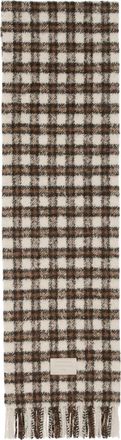 Acne Studios checked fringed scarf - Nude