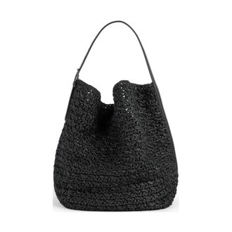 Toteme Raffia-Beuteltasche mit G&uuml;rtel - - Bags - Damen - Schwarzk - ONE SIZE