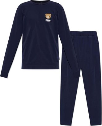 Moschino Homme, V&ecirc;tements de nuit et de d&eacute;tente, Bleu, Taille: M Ensemble de pyjama deux pi&egrave;ces avec logo