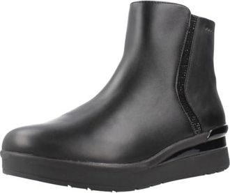 Stonefly 222968 Cream Black Bottines pour Femmes en cuir avec fermeture à glissière compensée basse, Cream Black, 36 EU