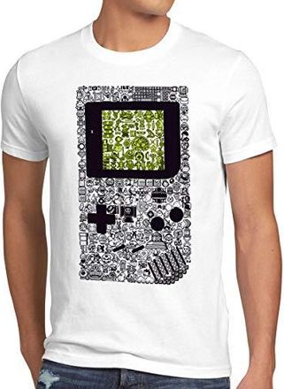 style3 8-Bit Game T-Shirt Homme Pixel Boy, Taille:S, Couleur:Blanc