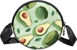 Generic Circle Sac &agrave; bandouli&egrave;re pour femme, petit sac &agrave; bandouli&egrave;re vert avec fermeture &eacute;clair, bretelles r&eacute;glables, sac &agrave; main rond d&eacute;contract&eacute; pour femmes 