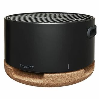 Berghoff BergHoff Tischgrill Leo schwarz (Holzkohlegrill tragbar, Camping Grill inkl. Zubeh&ouml;r, Tragbarer Reisegrill kompakte Bauweise, mit Korkpad) 2415601