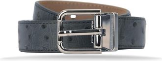Dolce & Gabbana Homme, Accessoires, Bleu, Taille: 105 CM Ceinture en cuir dautruche