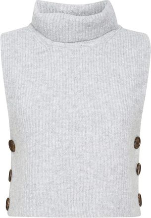Cream Femme, Pulls, Blanc, Taille: 40/42 FR Gilet Court en Tricot Gris Clair Chiné