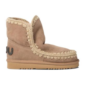 Mou Beige Ankle Boots mit Glitter Logo - - Shoes - Damen - Beige - 39 EU
