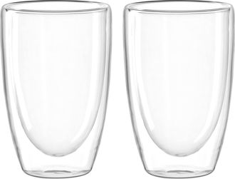 Leonardo Doppelwandbecher DUO 2er-Set 400 ml, 053061, Glas, 400 milliliters, durchsichtig
