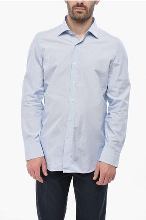 Finamore Shirt LUIGI Cotton Poplin Striped With French Collar size 43