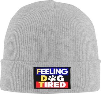 Generic Beanie pour Homme Chien Fatigué Fdt Unisexe Bonnet Hiver Chaud Tricot Extensible Beanie Hiver pour Ski Cyclisme Sports
