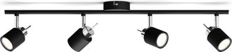 Philips Meranti 4-er Deckenspots (35 W), elegante Wandleuchte mit vier flexiblen Spots, GU10 Leuchte ohne Leuchtmittel, schwarz