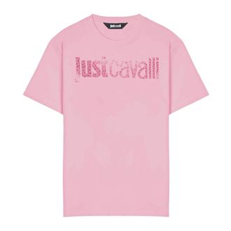 Just Cavalli Femme, Tops, Rose, Taille: 42 FR T-shirt en coton avec logo