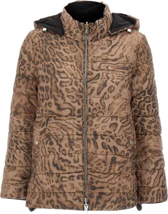 Elena Miro doudoune à imprimé animalier - Marron