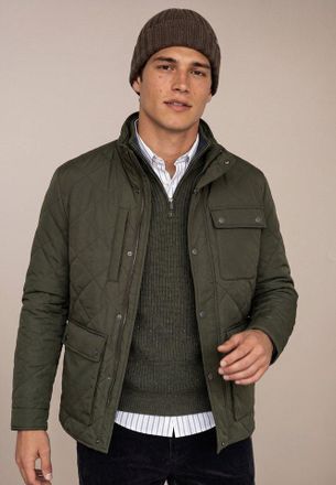 Fynch-Hatton Cargojacke mit verdecktem Rei&szlig;verschluss und Stehkragen