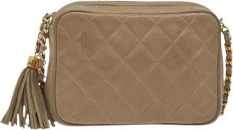 Chanel Sac cam&eacute;ra Vintage Pre-owned diamond cc - Femme - Pre-owned - Beige - Taille: ONE Size
