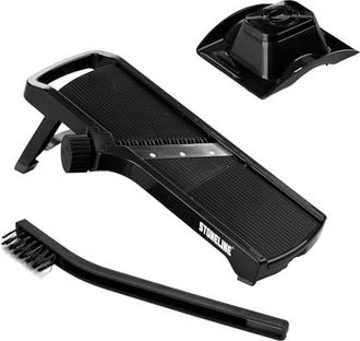 STONELINE Mandoline &agrave; L&eacute;gumes R&eacute;glable avec R&acirc;pe S&eacute;par&eacute;e, avec 5 Lames en Acier Inoxydable, Mandoline de Cuisine Professionnelle, Coupe-L&eacute;gumes pour Fruits L&eacute;gu
