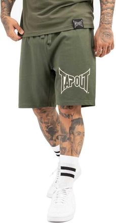 Tapout Herren Shorts Lifestyle Basic Shorts Normale Passform, Olive/Ecru, XXL