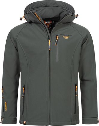 Geographical Norway Herren Herbst Winter Jacke Softshell Jacke Regen Outdoor &Uuml;bergangs Jacke FVS Production H-H, Farbe:Dunkelgrau, Gr&ouml;&szlig;e:5XL